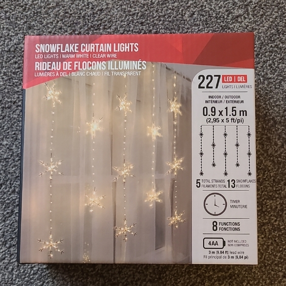 Holiday | Snowflake Curtain Lights Warm White | Poshmark
